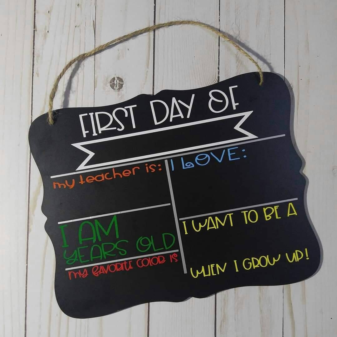Customizable First Day of School Chalkboard Sign. Reusable Fill in ...
