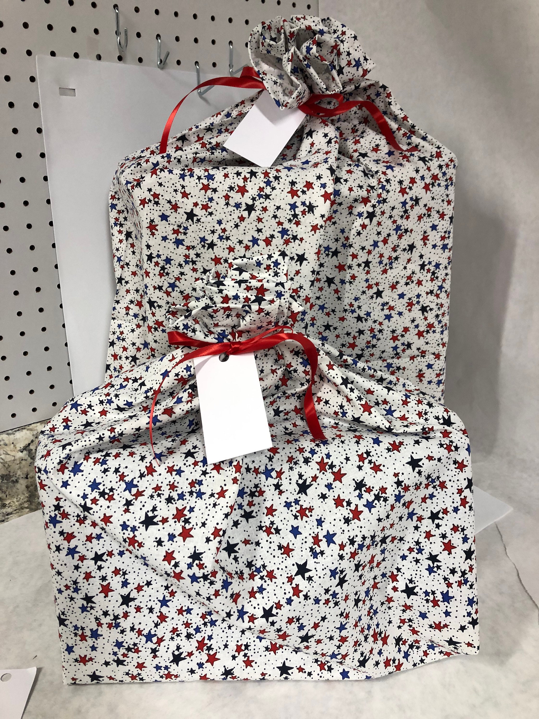 Fabric Gift Bag Reusable Set of 2 Large and Medium - Etsy