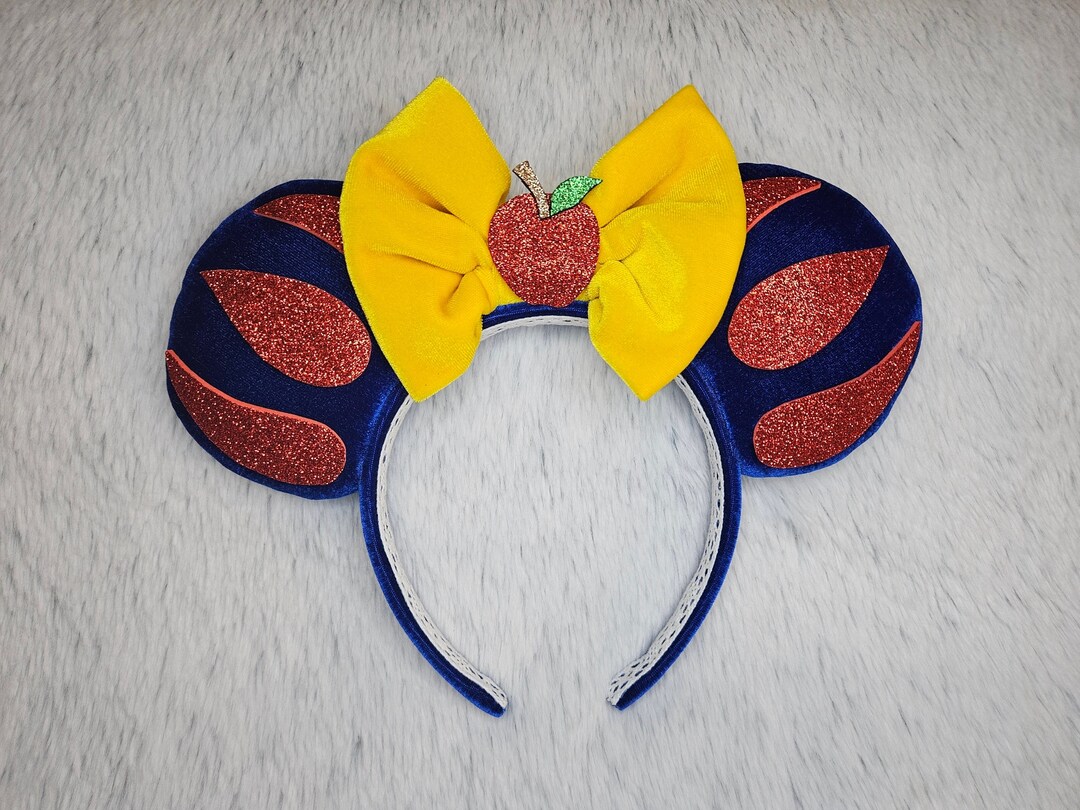 Princess Snow White Velvet Minnie Mouse Ears - Etsy