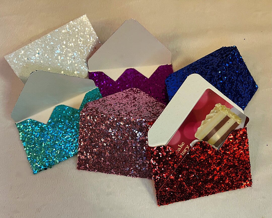 Glitter Gift Card Envelopes Set of 6 - Etsy
