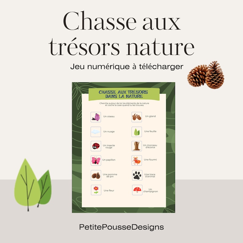 Nature Treasure Hunt - French Educational Game to Download - Etsy