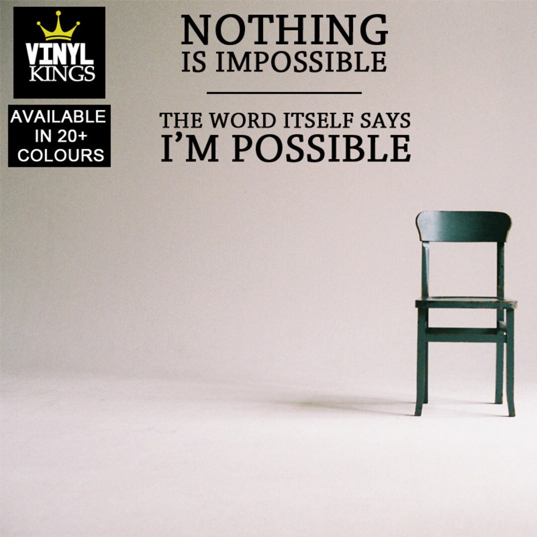 Nothing is Impossible Audrey Hepburn Vinyl Wall Quote Decal - Etsy