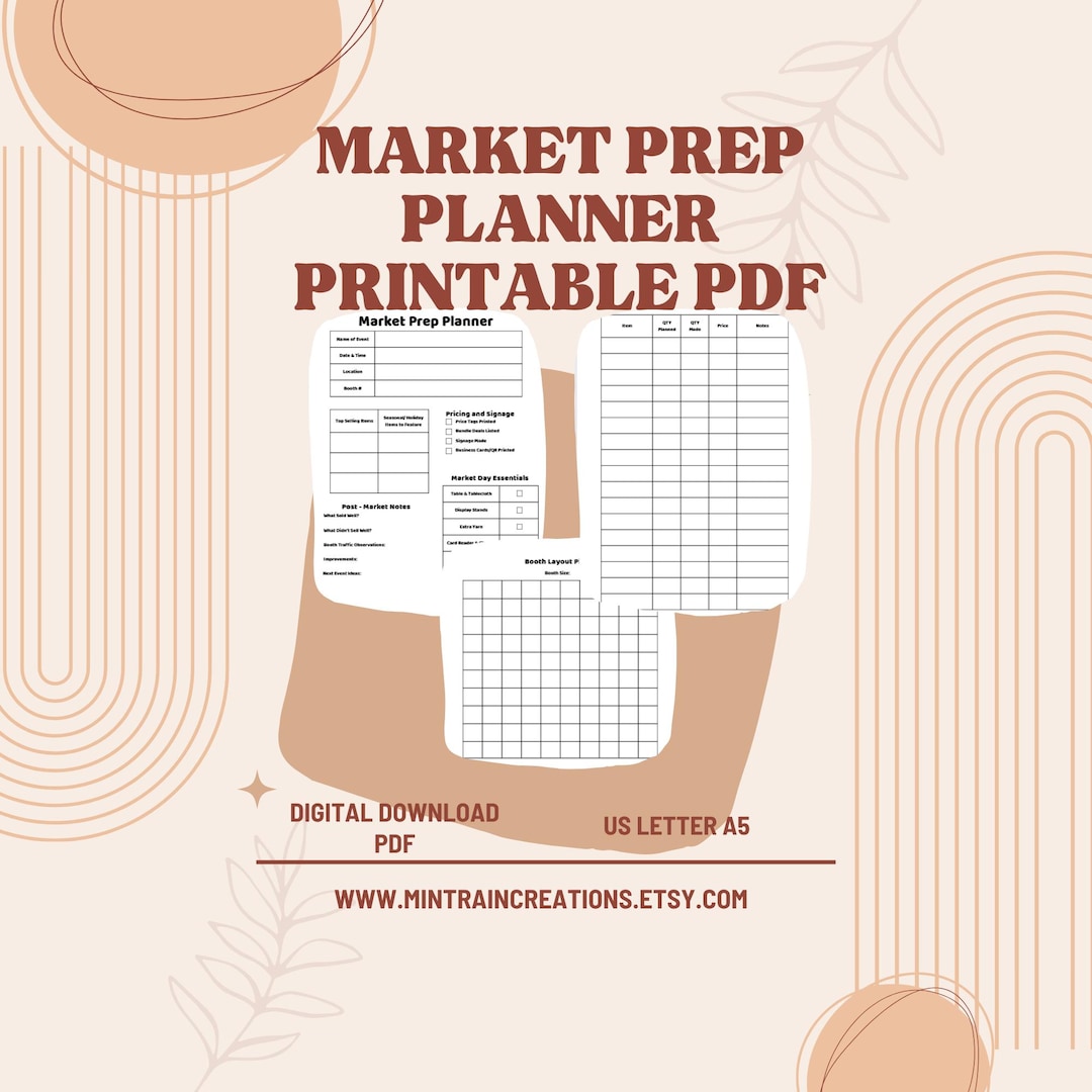 Market Prep Template | Craft Fair Planner | Printable Market Organizer ...