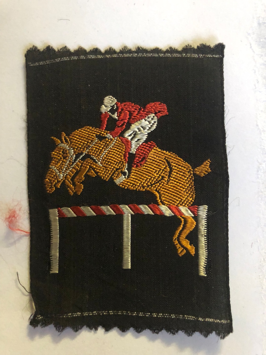 A Woven Silk Patch Show Jumping From Set of Ships Sport & - Etsy