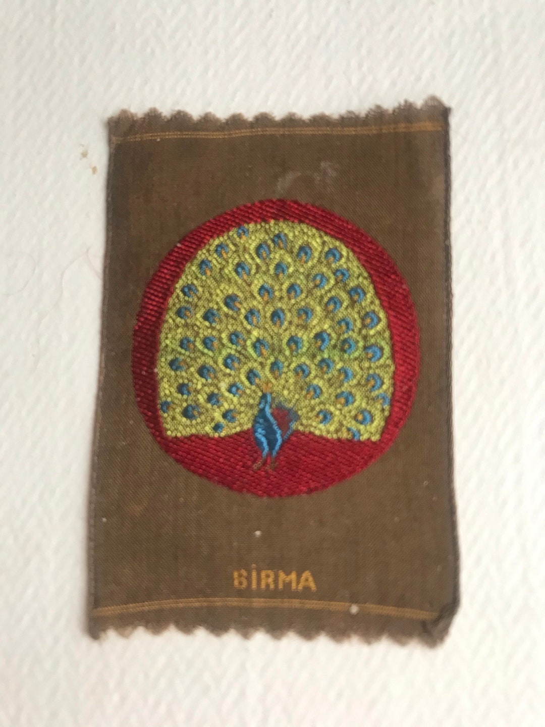 Vintage Brown Silk Birma Standard/flag Woven Tobacco Card - Etsy