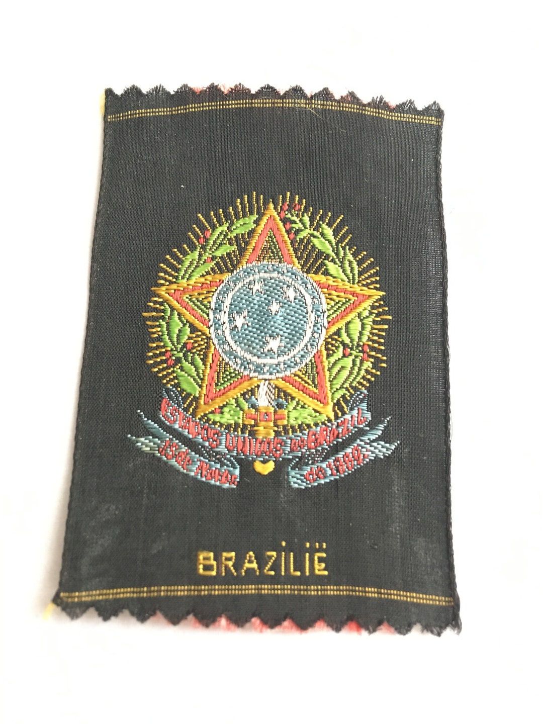 Brazilie Woven Silk Cigarette Patch/card Door Steden En Dorpen Through ...