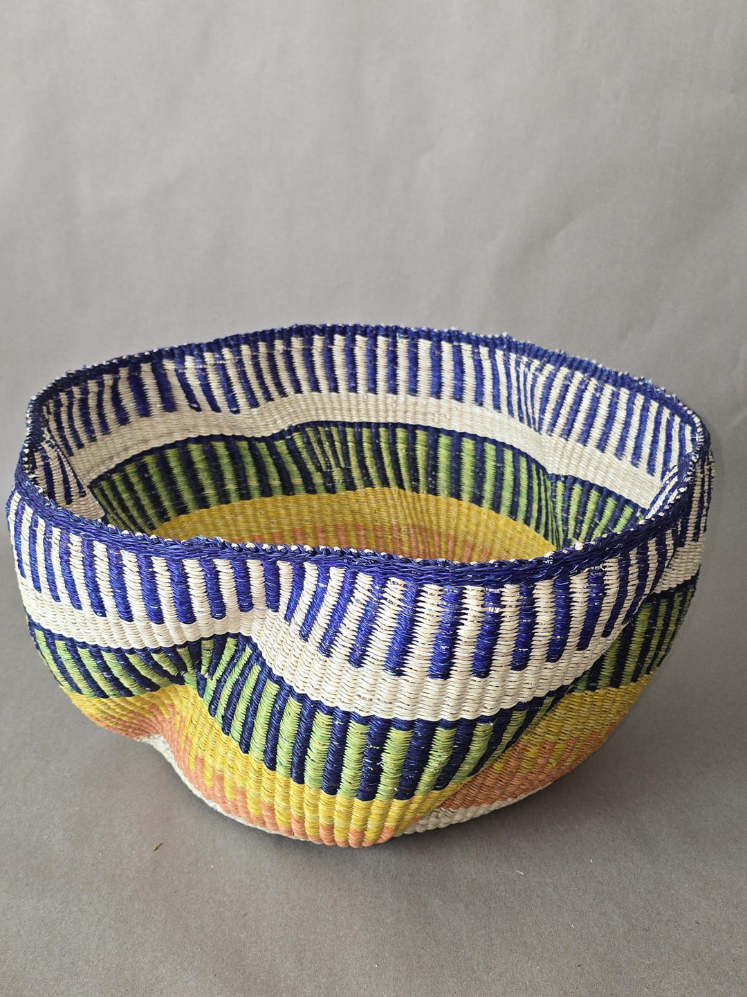 Wave Basket/large Ghana Storage Wave Basket - Etsy