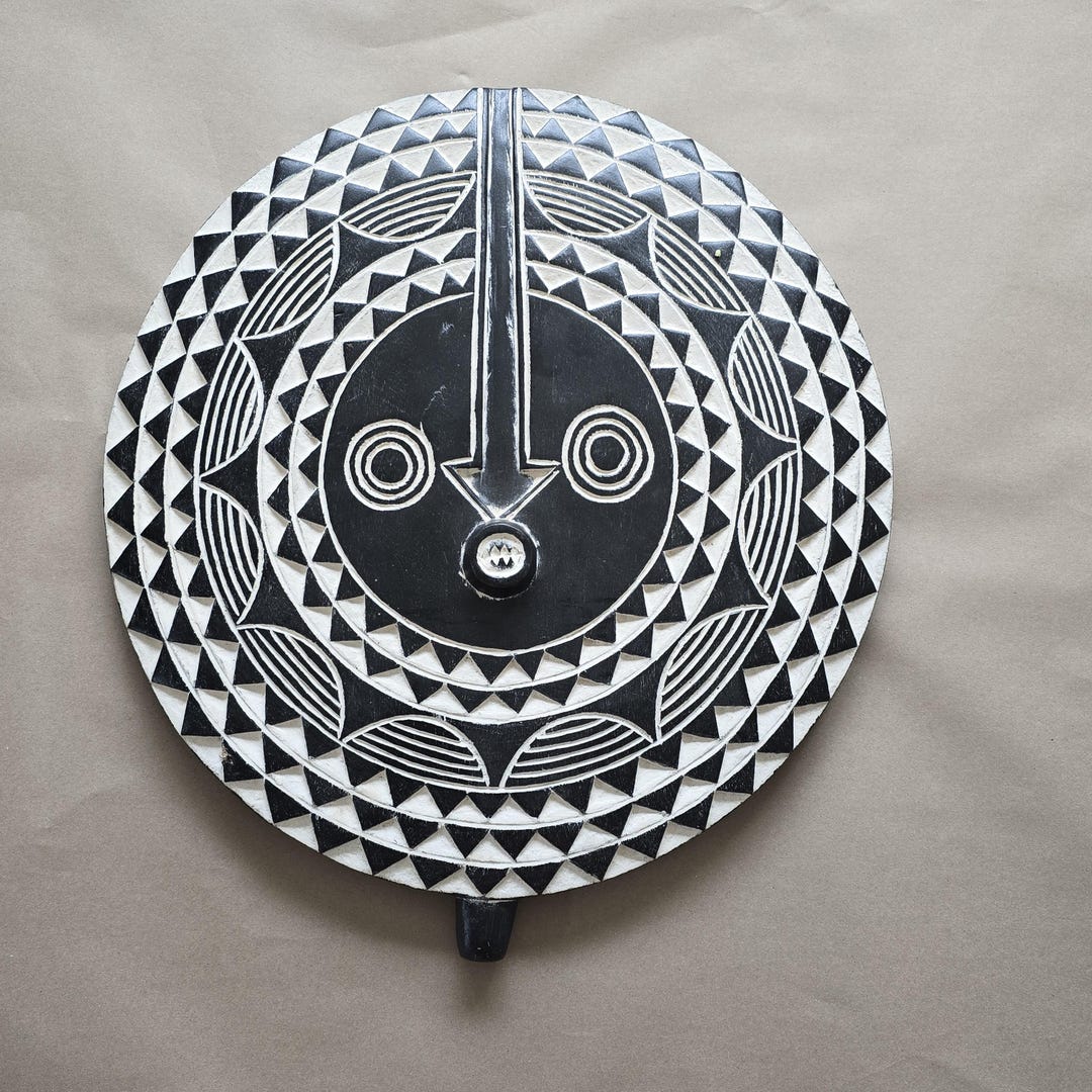 African Sun Mask Black and Neutral/bwo Mask - Etsy