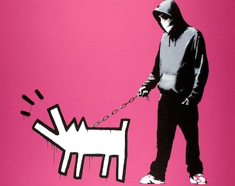 Banksy Dog Art - Etsy