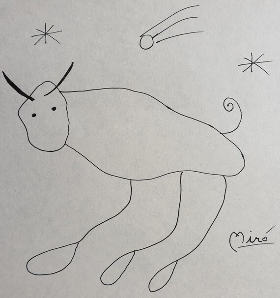 Joan Miró Pen & Ink Drawing Hand Signed | Etsy UK