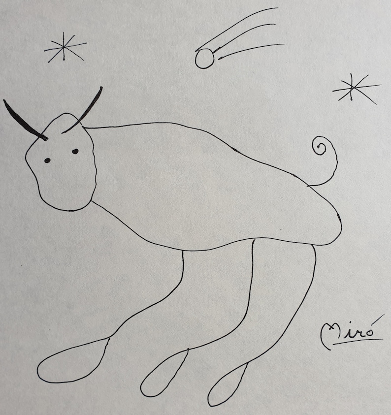 Joan Miró Pen & Ink Drawing Hand Signed - Etsy