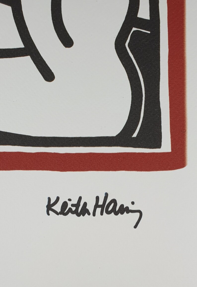 Keith Haring Self Portrait 1986 Plate Signed Lithograph | Etsy