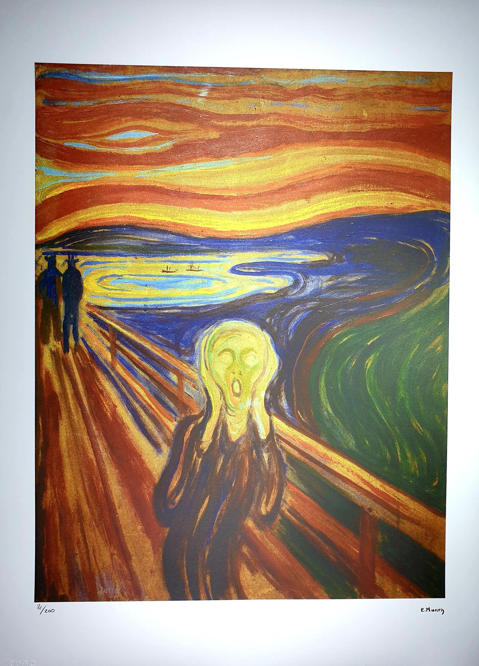 Edvard Munch, the Scream, Plate Signed Lithograph - Etsy