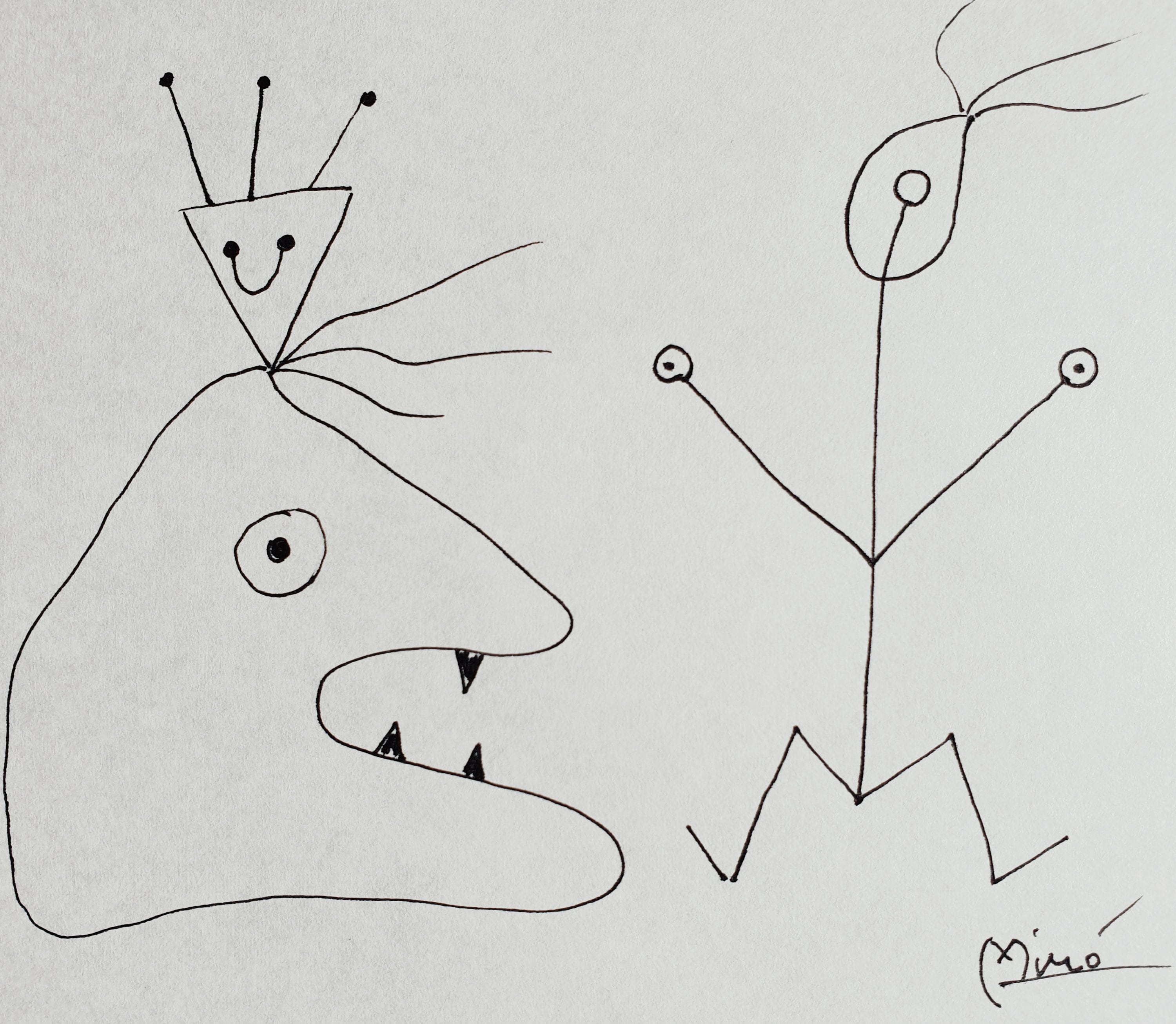 Joan Miró Pen & Ink Drawing Hand Signed - Etsy