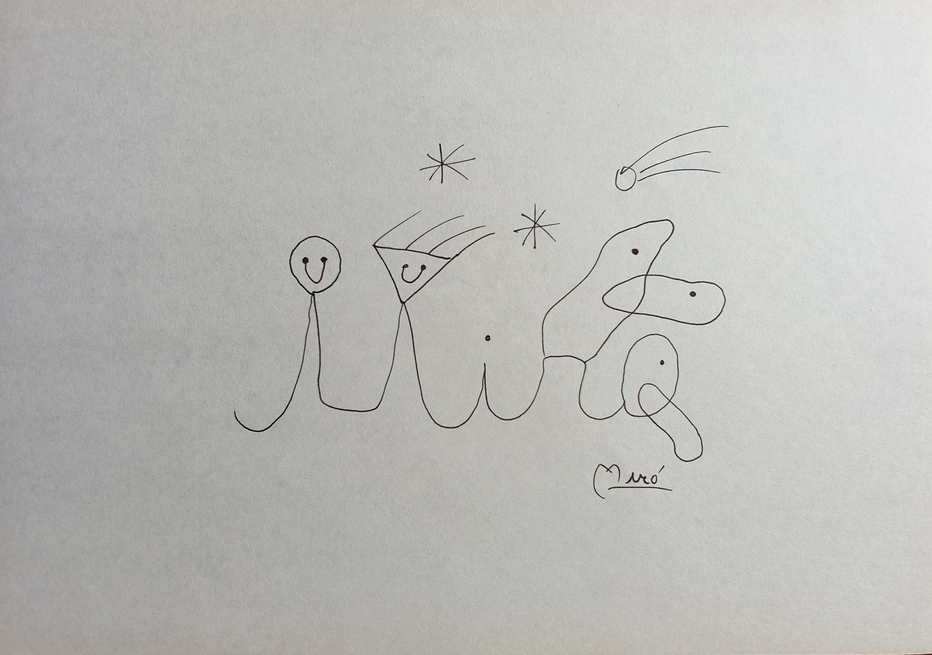Joan Miró Pen & Ink Drawing Hand Signed - Etsy