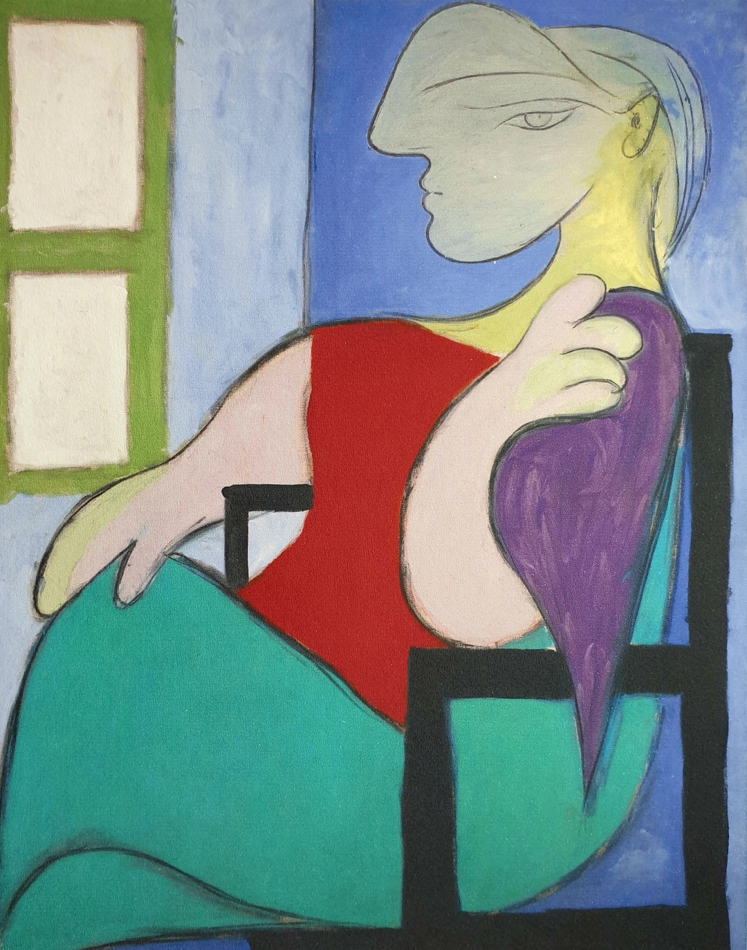 Pablo Picasso, Woman Sitting Near a Window, Hand Signed Lithograph - Etsy