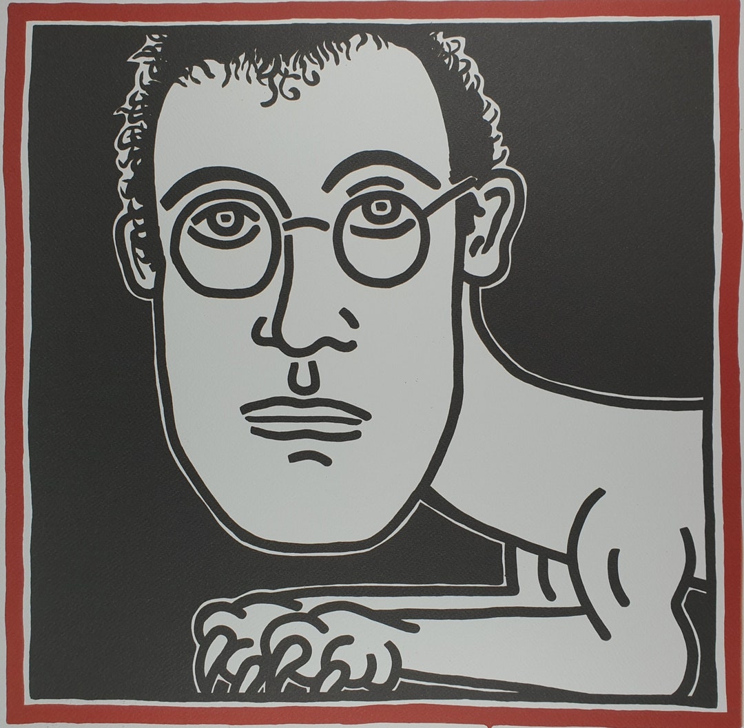 Keith Haring, Self Portrait 1986, Plate Signed Lithograph - Etsy
