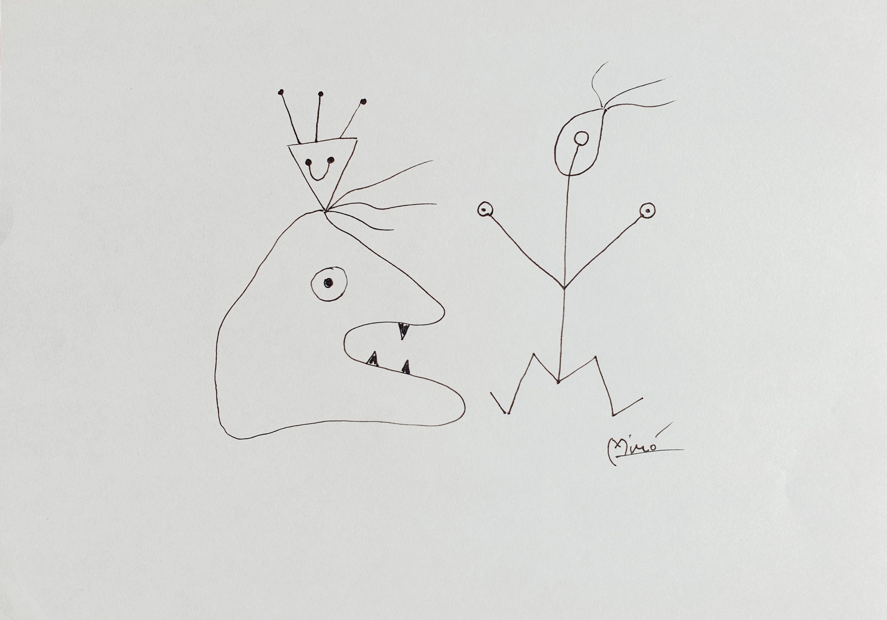 Joan Miró Pen & Ink Drawing Hand Signed - Etsy