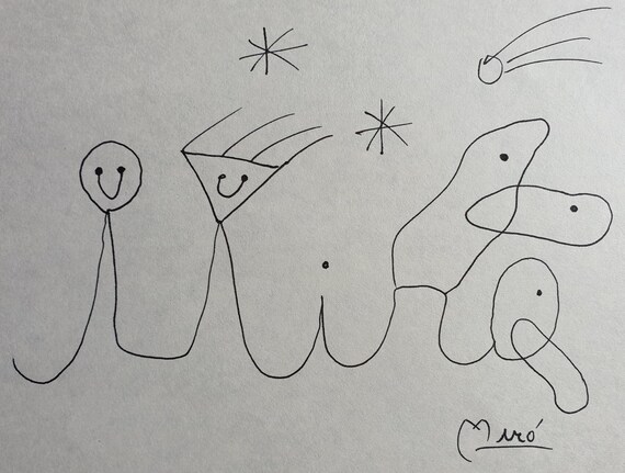 Joan Miró Pen & Ink Drawing Hand Signed - Etsy