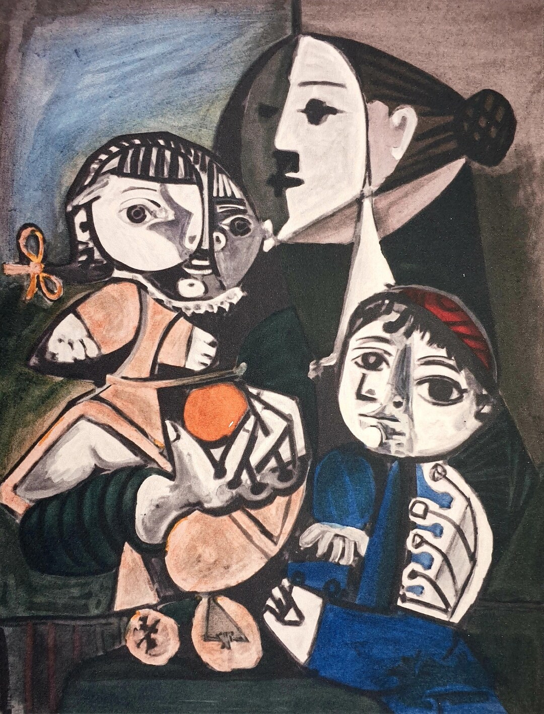 Pablo Picasso, Mother With Orange and Childrens, Hand Signed Lithograph ...