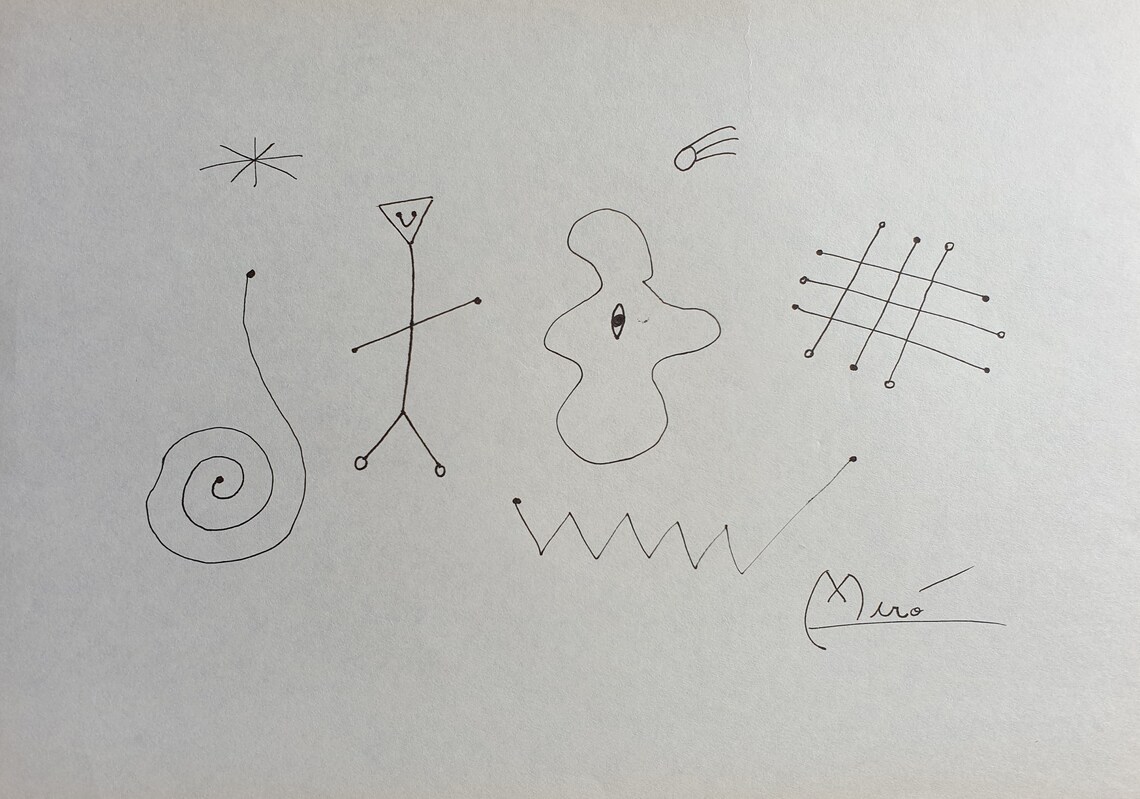 Joan Miró Pen & Ink Drawing Hand Signed - Etsy UK