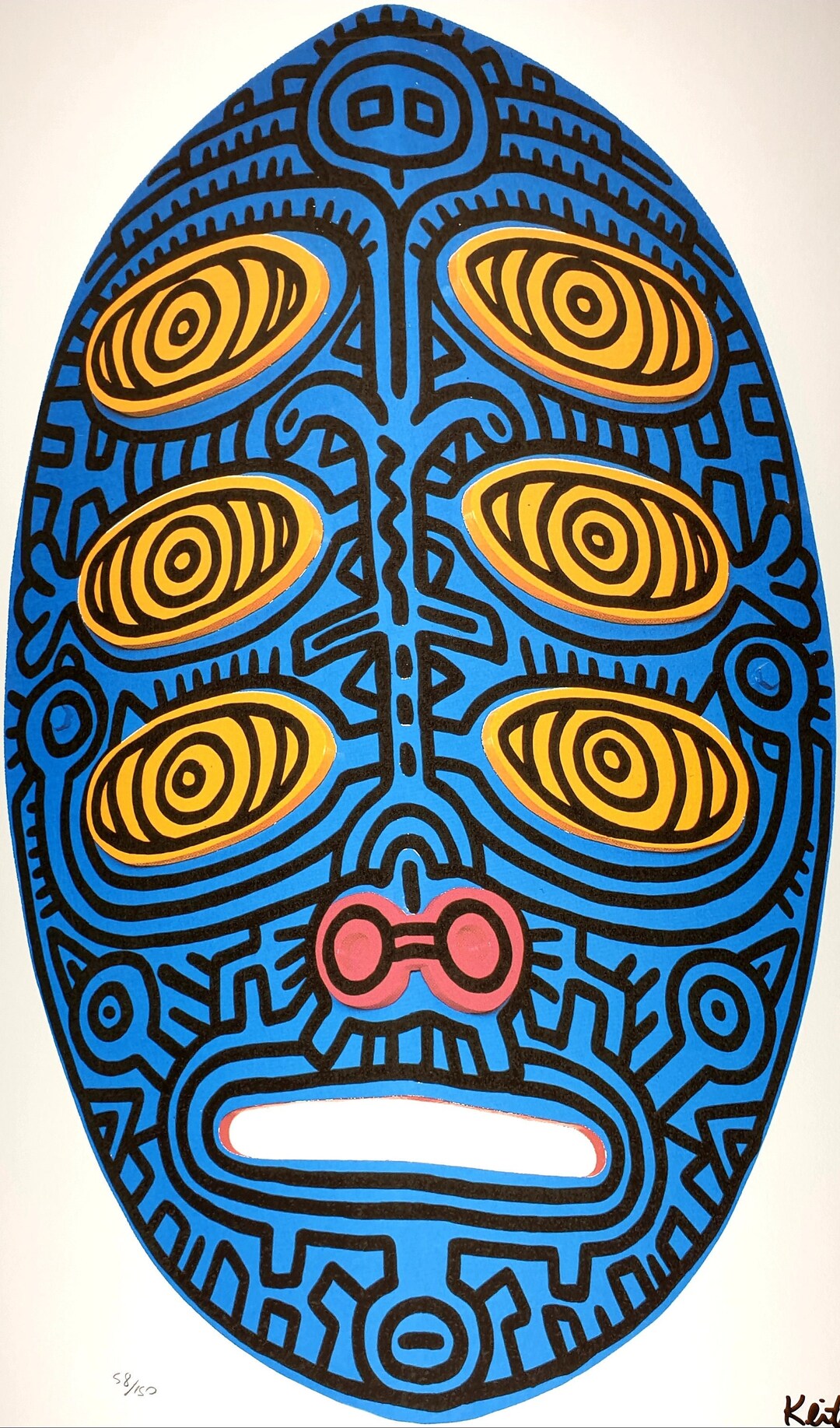 Keith Haring, Untitled (Grace Jones Mask), Plate Signed Lithograph ...