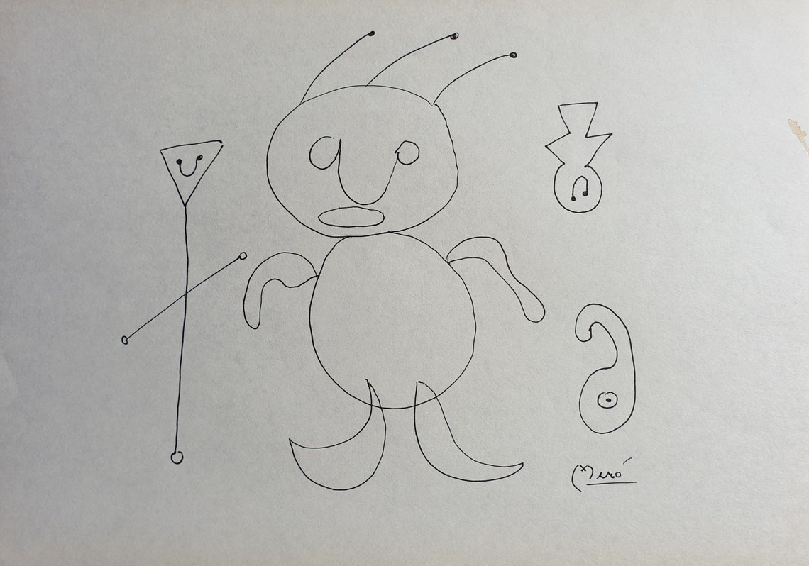 Joan Miró Pen & Ink Drawing Hand Signed - Etsy UK