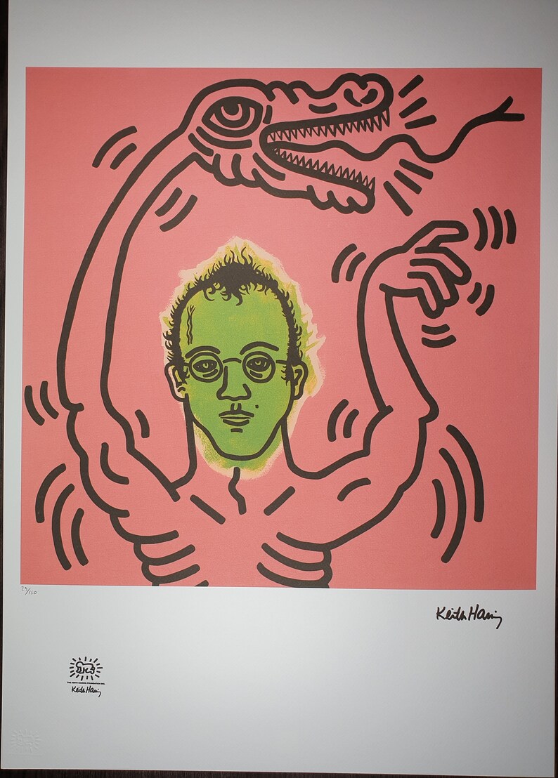 Keith Haring, Untitled (self-portrait), Plate Signed Lithograph - Etsy