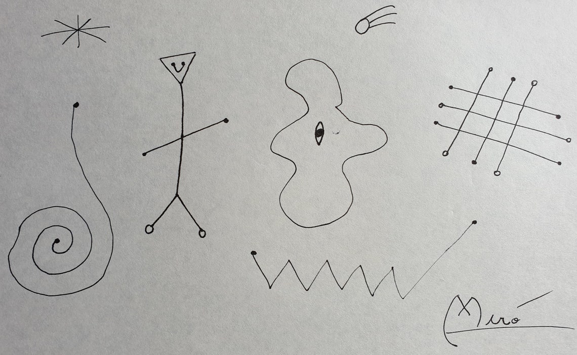 Joan Miró Pen & Ink Drawing Hand Signed - Etsy UK