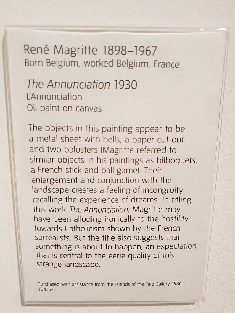 René Magritte, the Annunciation, Hand Signed Lithograph - Etsy