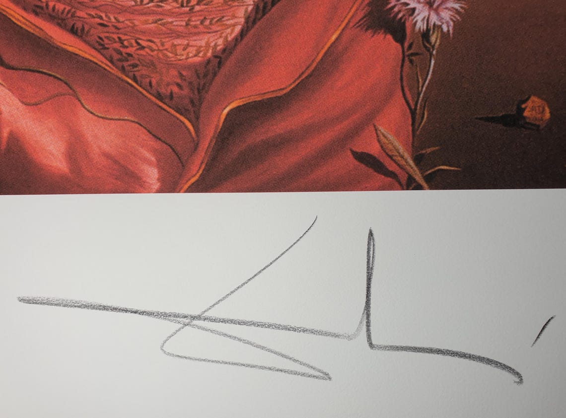 Salvador Dalí, Portrait of Mitzi Sigall, Hand Signed Lithograph - Etsy