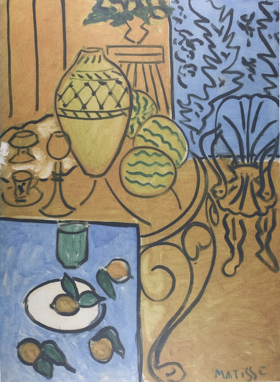 Henri Matisse Interior in Yellow and Blue Plate Signed | Etsy