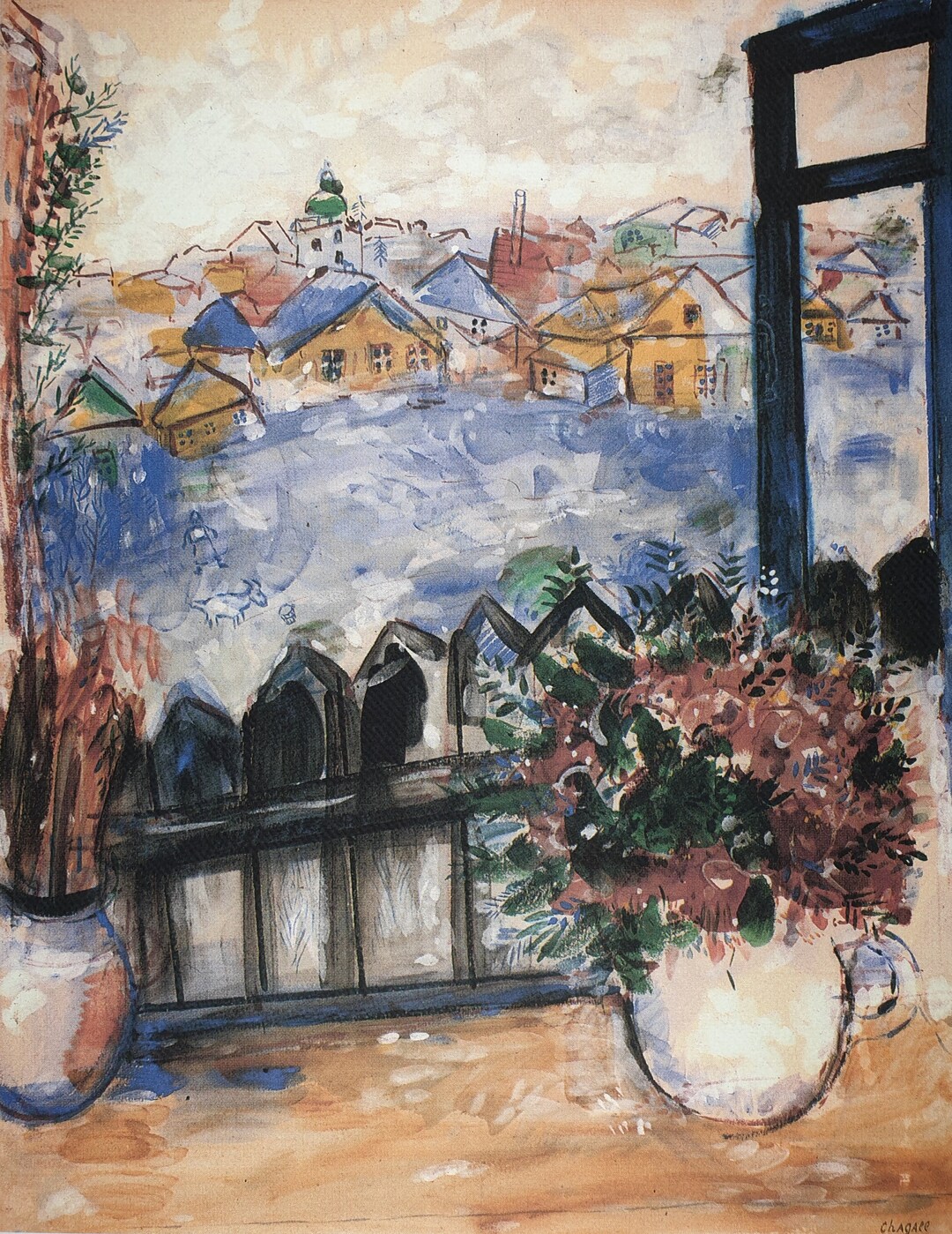 Marc Chagall, Open Window the Village, Hand Signed Lithograph - Etsy