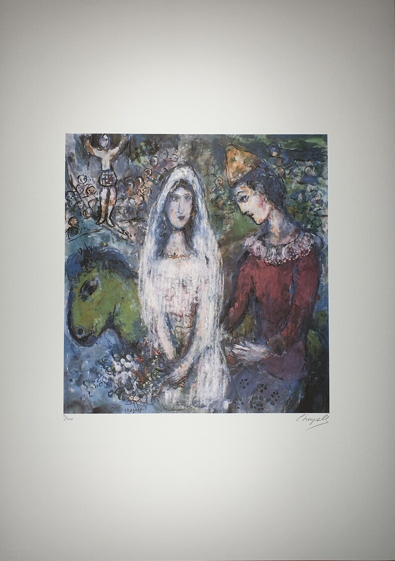 Marc Chagall, the Wedding, Hand Signed Lithograph - Etsy