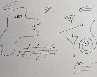 Joan Miró Pen & Ink Drawing Hand Signed | Etsy