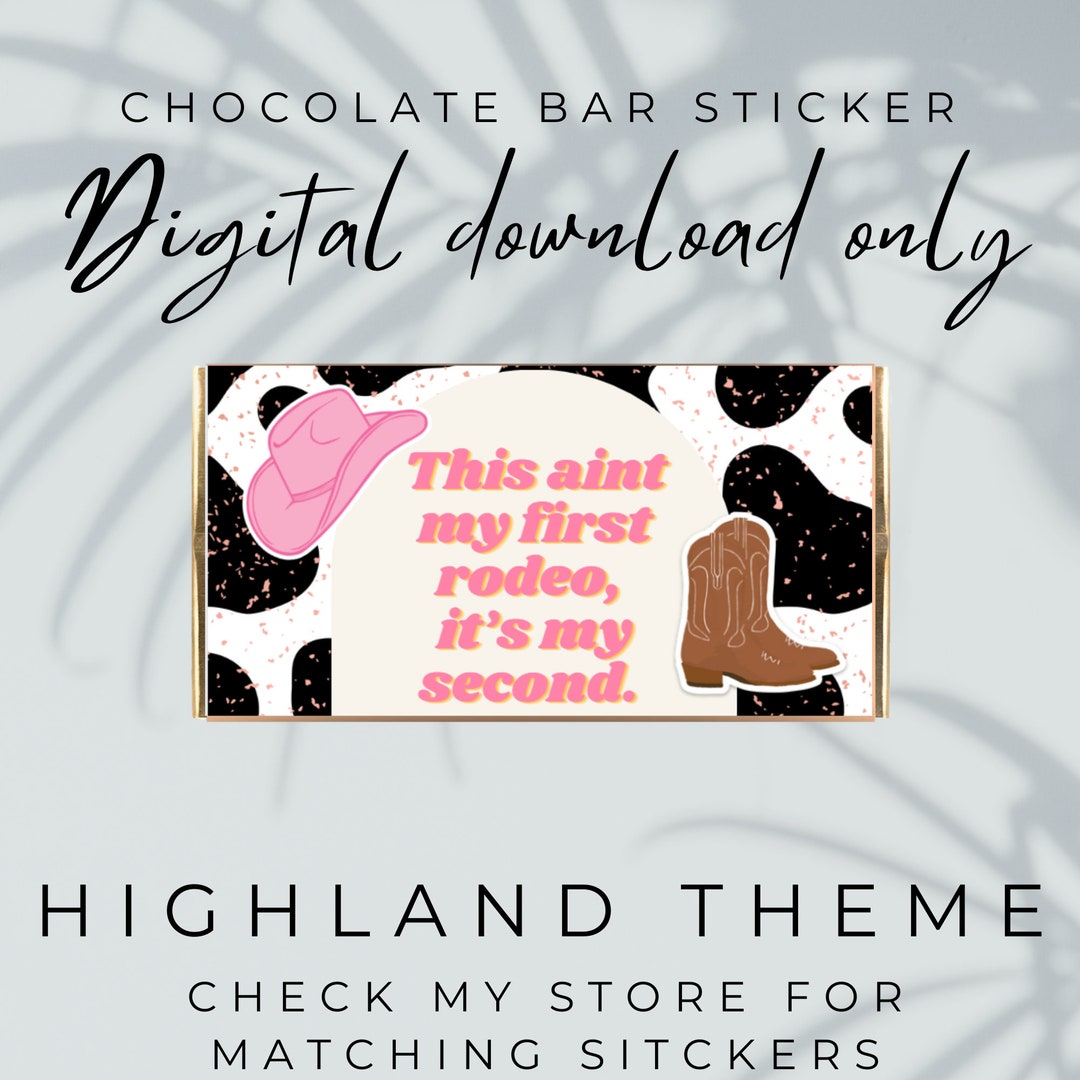 Cowgirl Rodeo Themed Chocolate Bar Wrapper for Birthday Parties My ...