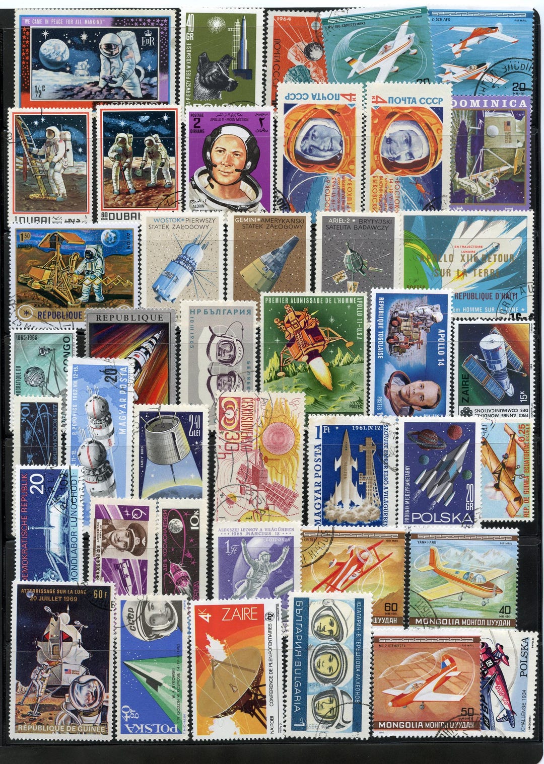 SPACE Stamps, Plane, Astronauts, Satellites Stamps Great for Collectors ...