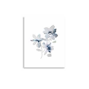 Dutch Blue Floral Watercolor Art Print - Etsy