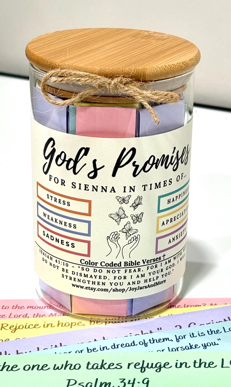 God’s Promises Scripture Jar – Champagne Pearl Edition | Personalized ...