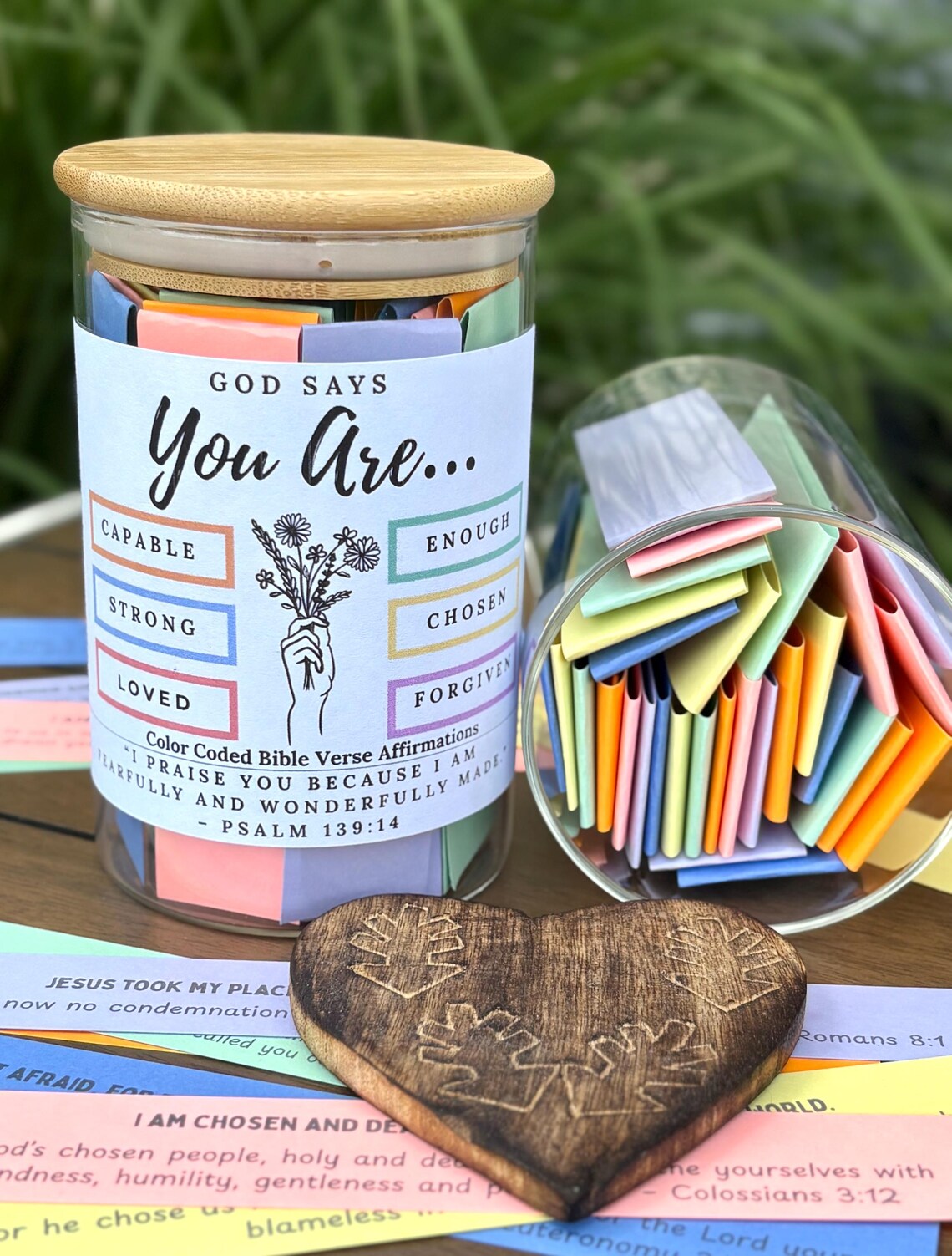 Bible Verse Jar: Christian Affirmations, Scripture Gift/god Says YOU ...
