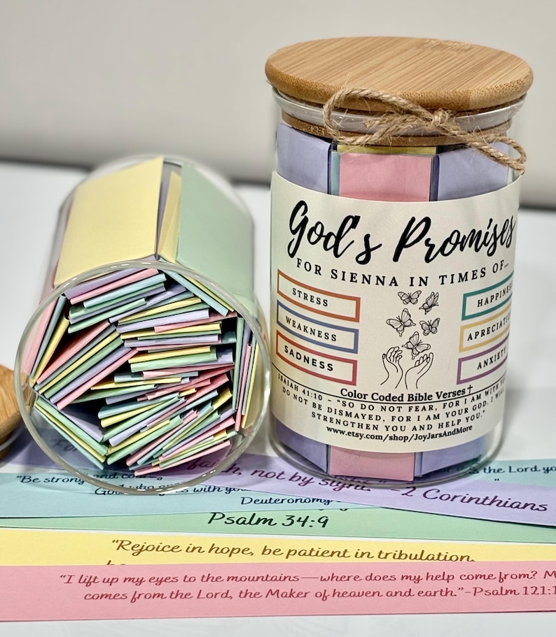 God’s Promises Scripture Jar – Champagne Pearl Edition | Personalized ...