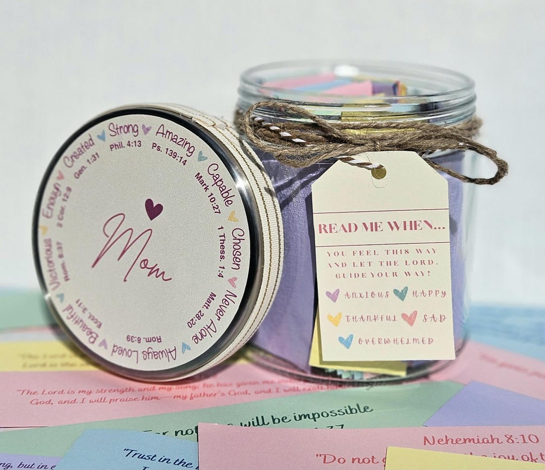 MOM GIFT JAR, Bible Verses for Mom, Mother’s Day, Christian Gift for ...
