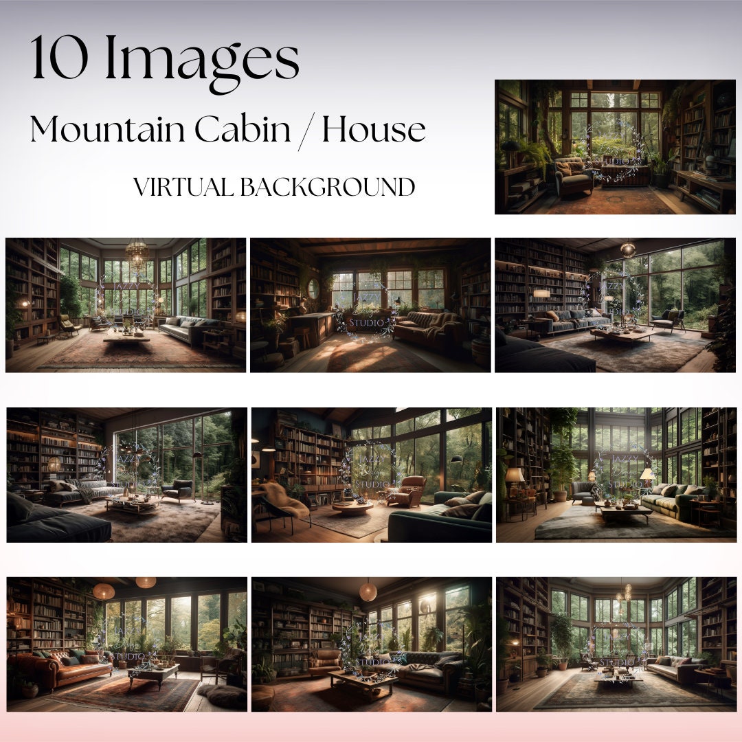 Virtual Background Mountain House, Virtual Meeting Background Cabin ...