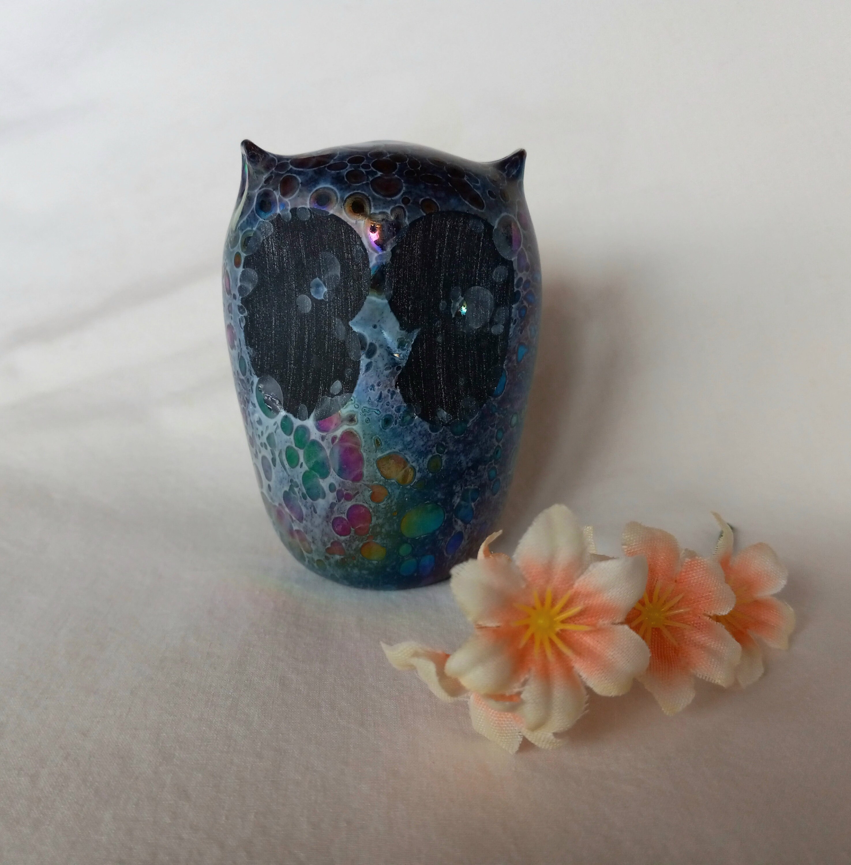 Vintage Glasform John Ditchfield Art Glass Owl Iridescent Oil - Etsy