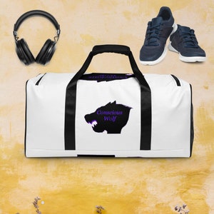 Conscious Wolf Duffle Bag (white) - Etsy