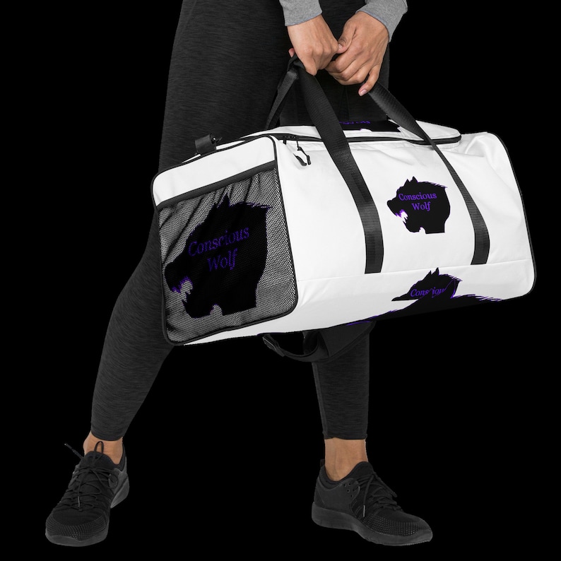 Conscious Wolf Duffle Bag (white) - Etsy