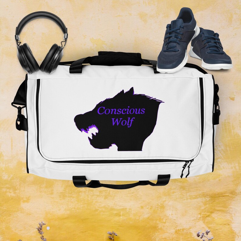 Conscious Wolf Duffle Bag (white) - Etsy