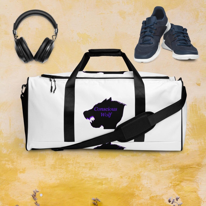Conscious Wolf Duffle Bag (white) - Etsy