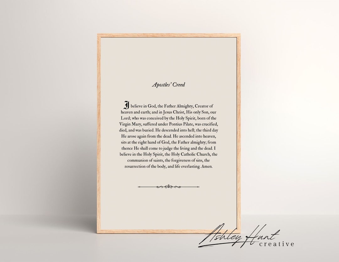 The Apostles' Creed Printable | Christian Wall Art, Prayer, Bible Verse ...