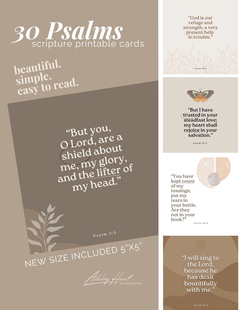 30 Psalm Scripture Cards | Christian Birth Affirmations, Hopeful Home ...